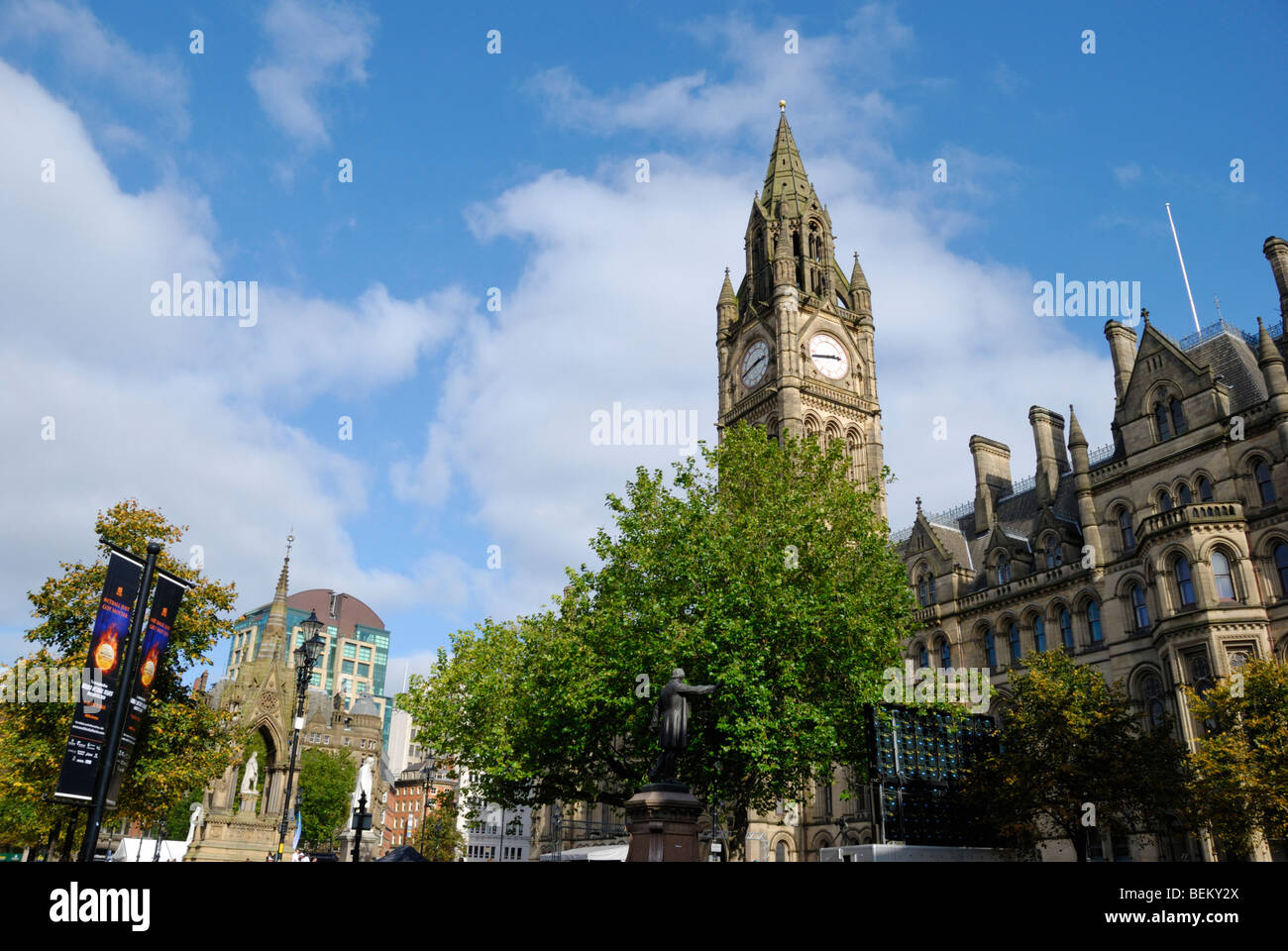 Manchester Town Hall and Albert Square, Manchester, England, UK Stock ...