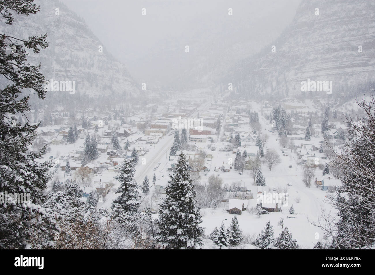 Ouray in winter, Ouray, Rocky Mountains, Colorado, USA Stock Photo - Alamy