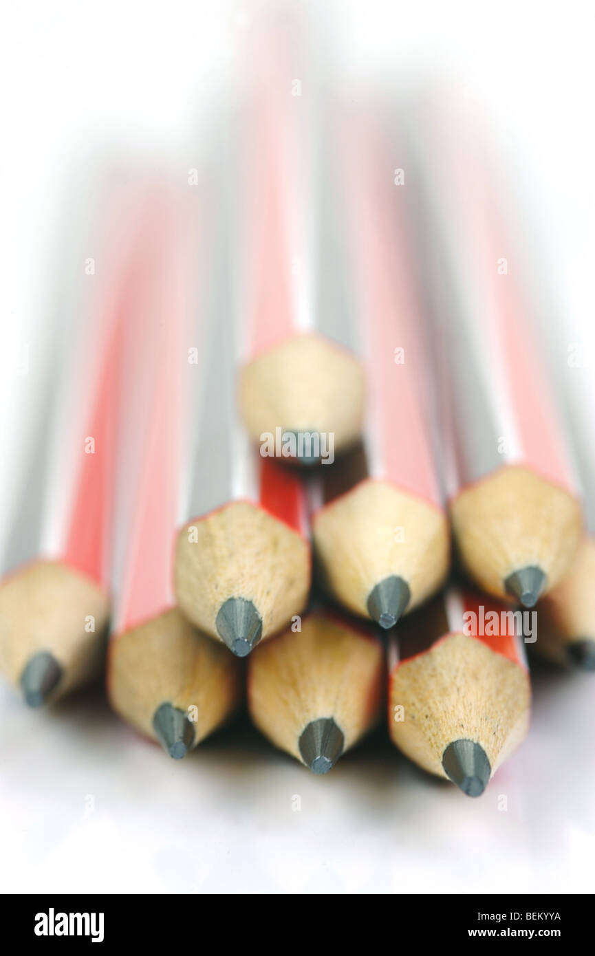 Lead pencils isolated against a white background Stock Photo - Alamy