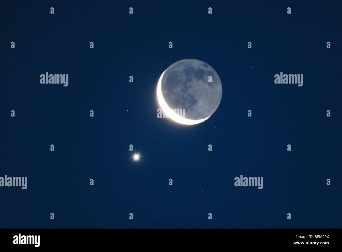 Moon and Venus, Texas, USA Stock Photo - Alamy