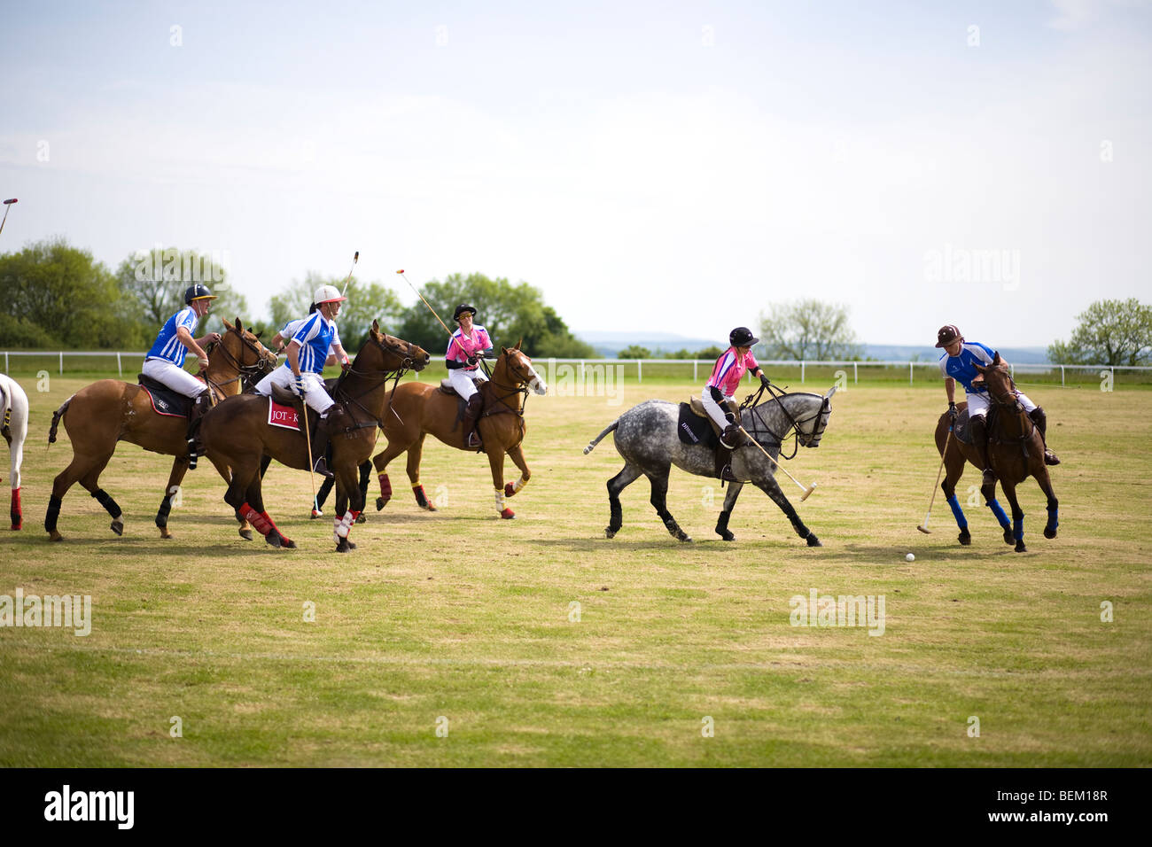 Polo match at Bath Racecourse Stock Photo - Alamy