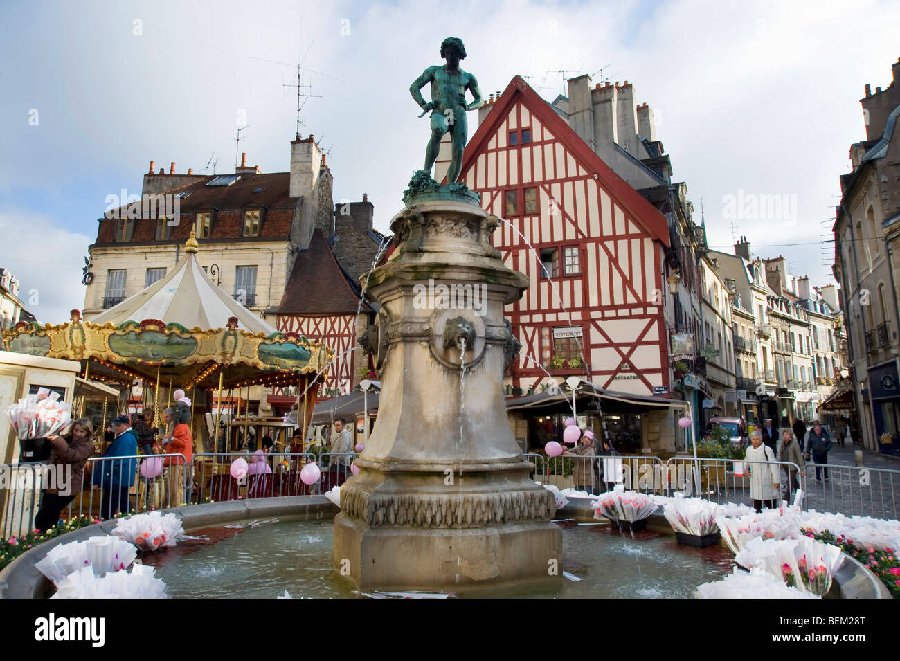 Statue in Place Francois Rude, Dijon, Burgundy, France, Europe Stock ...