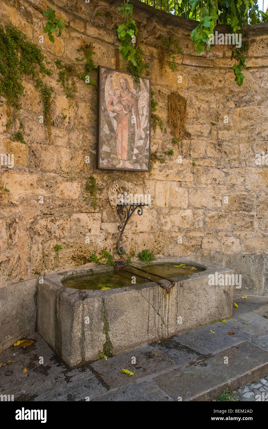 Drinking trough with water Stock Photo - Alamy