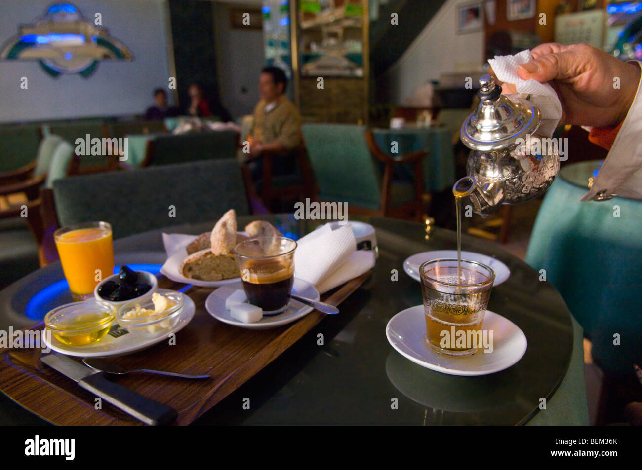 Cafe in the Old Medina, Casablanca, Morocco, Africa Stock Photo - Alamy