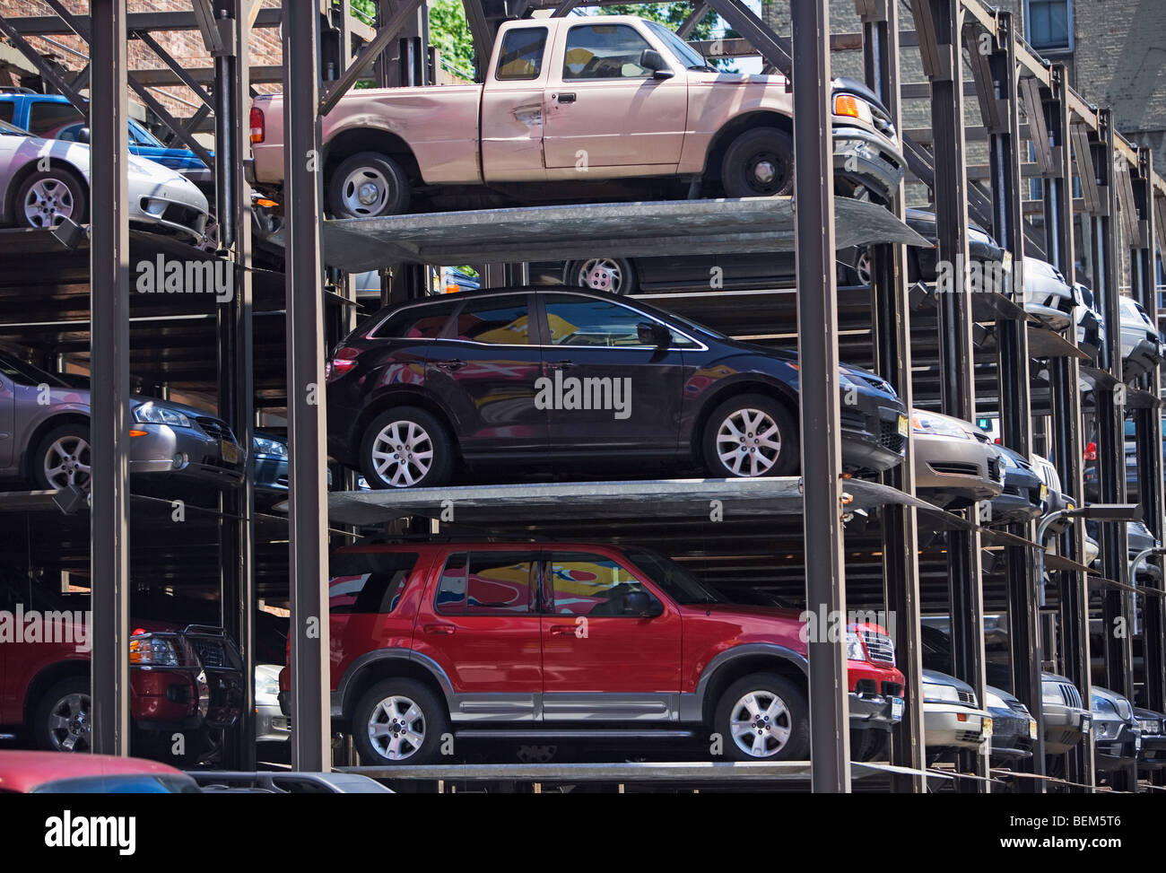 Vertically stacked parking garage Stock Photo - Alamy