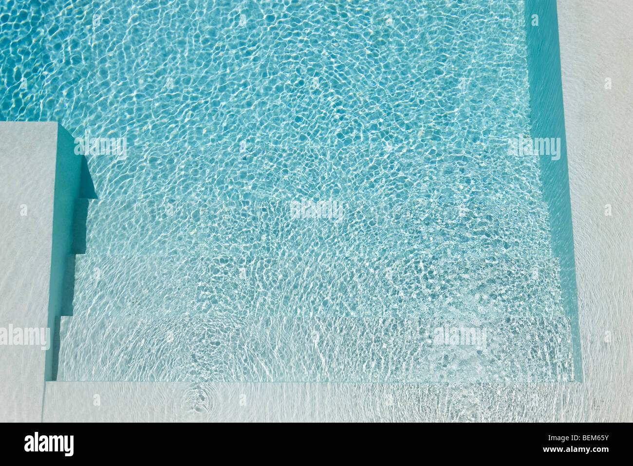 Steps in swimming pool, overhead view Stock Photo - Alamy