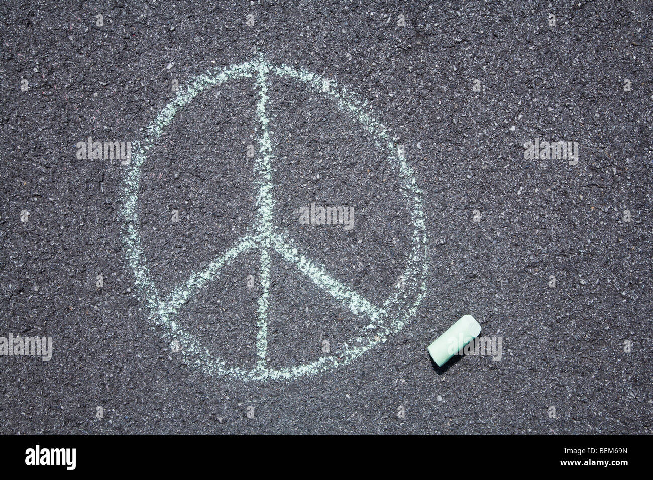 Peace sign on pavement Stock Photo - Alamy