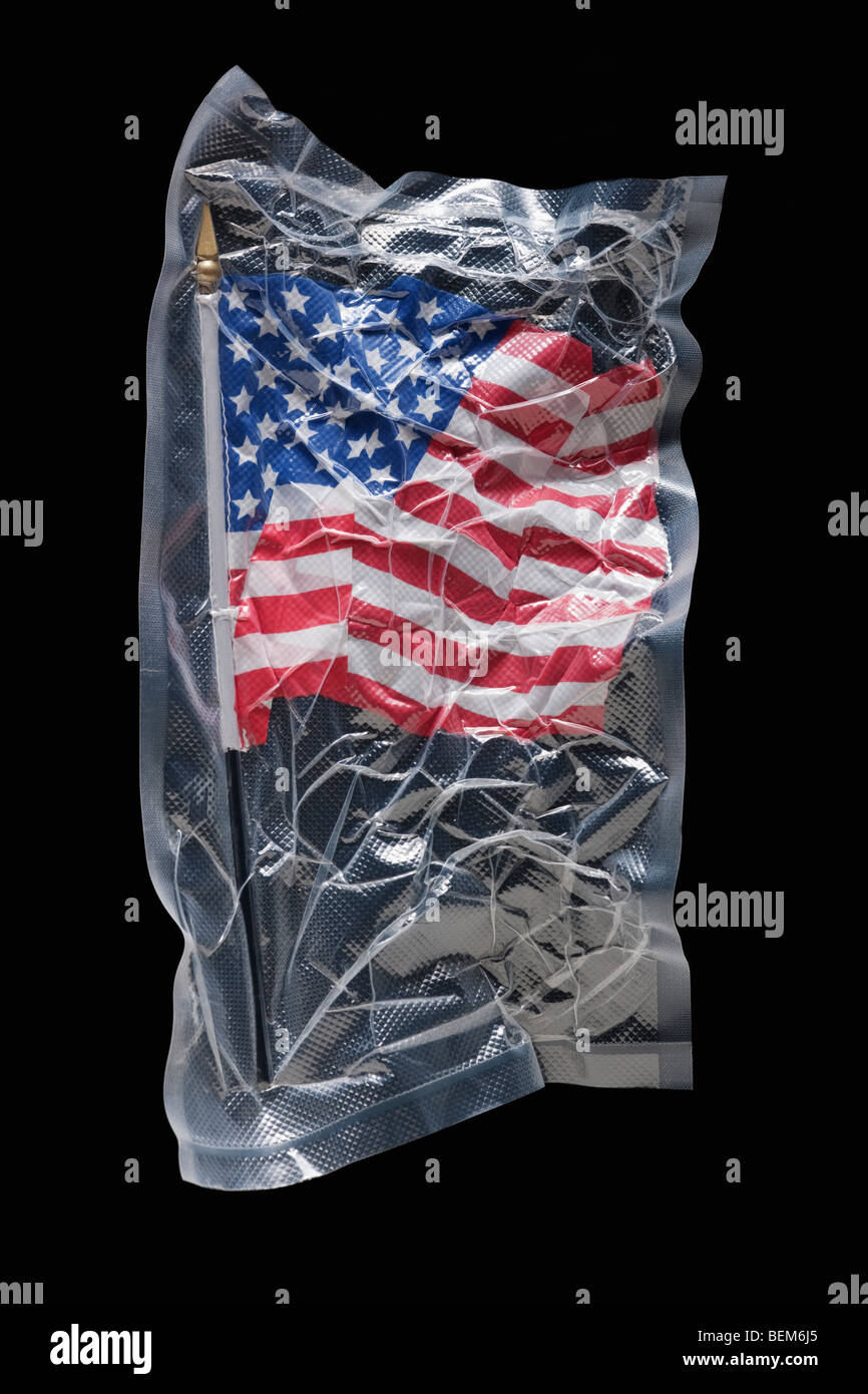 Shrink wrapped US flag Stock Photo - Alamy