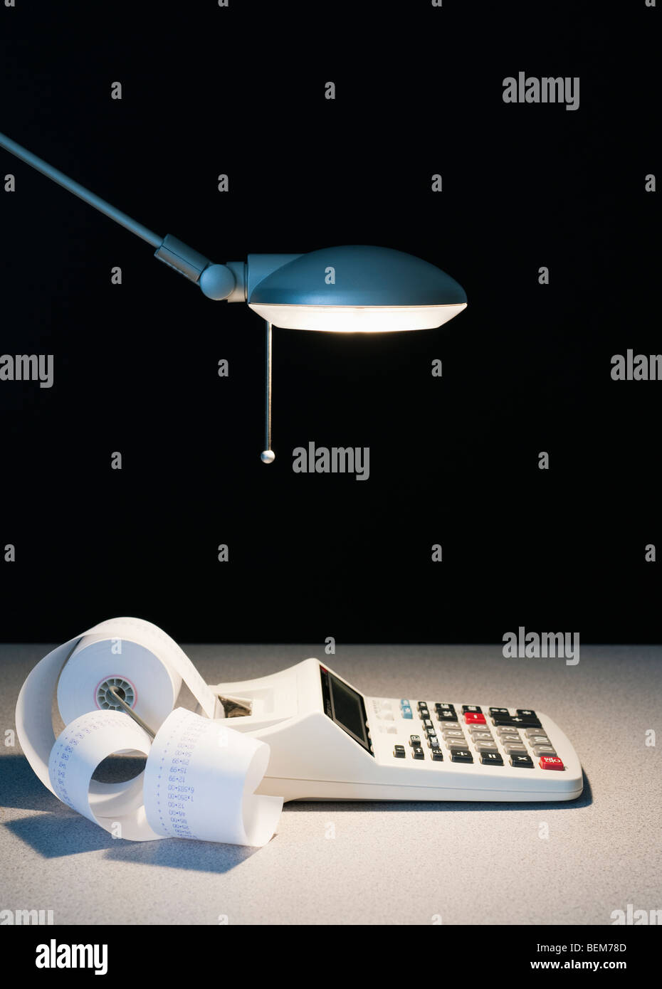 Light on calculator Stock Photo - Alamy