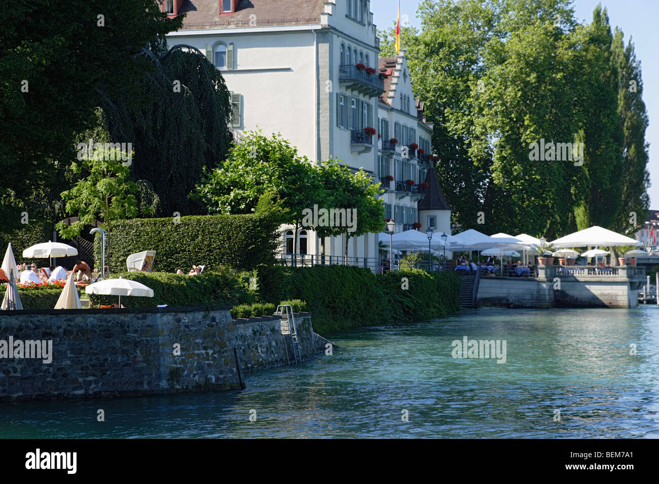 Cafes at Lake Constance, Konstanz, Baden-Wurttemberg, Germany Stock ...