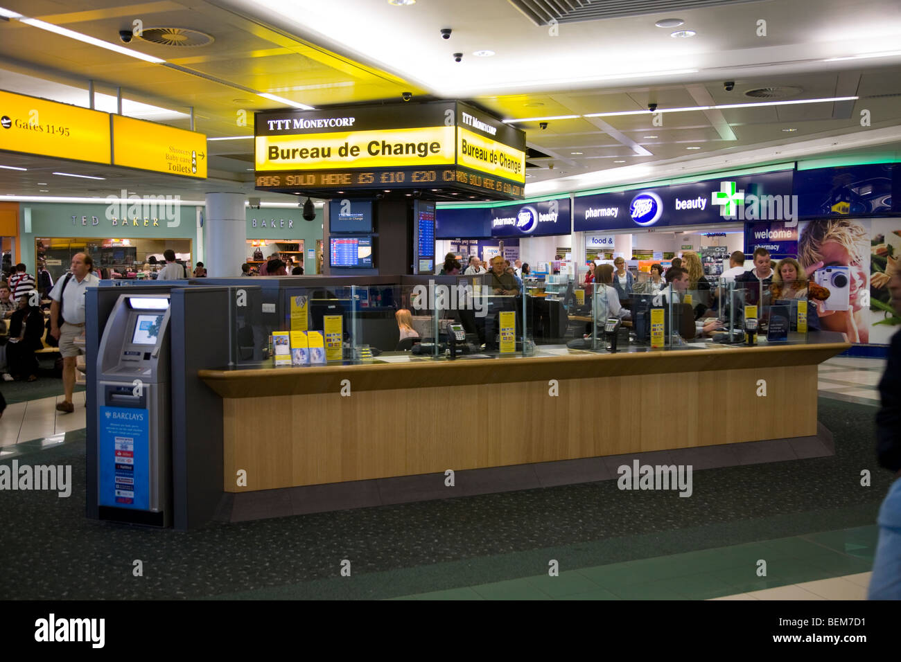 Bureau de Change office operated by TTT Moneycorp at Gatwick airport ...