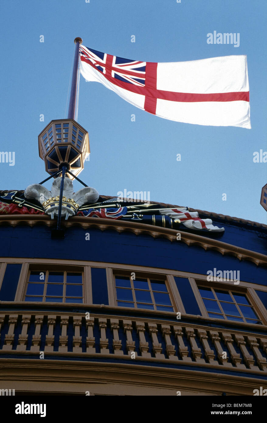 Flag Flying Over HMS Victory, Portsmouth Harbour, GB Stock Photo - Alamy
