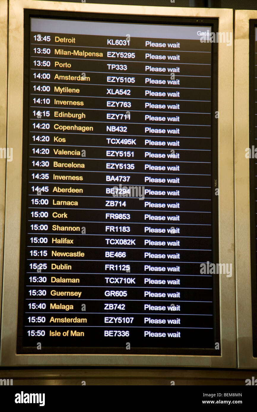 Terminal gate flight information monitors High Resolution Stock ...