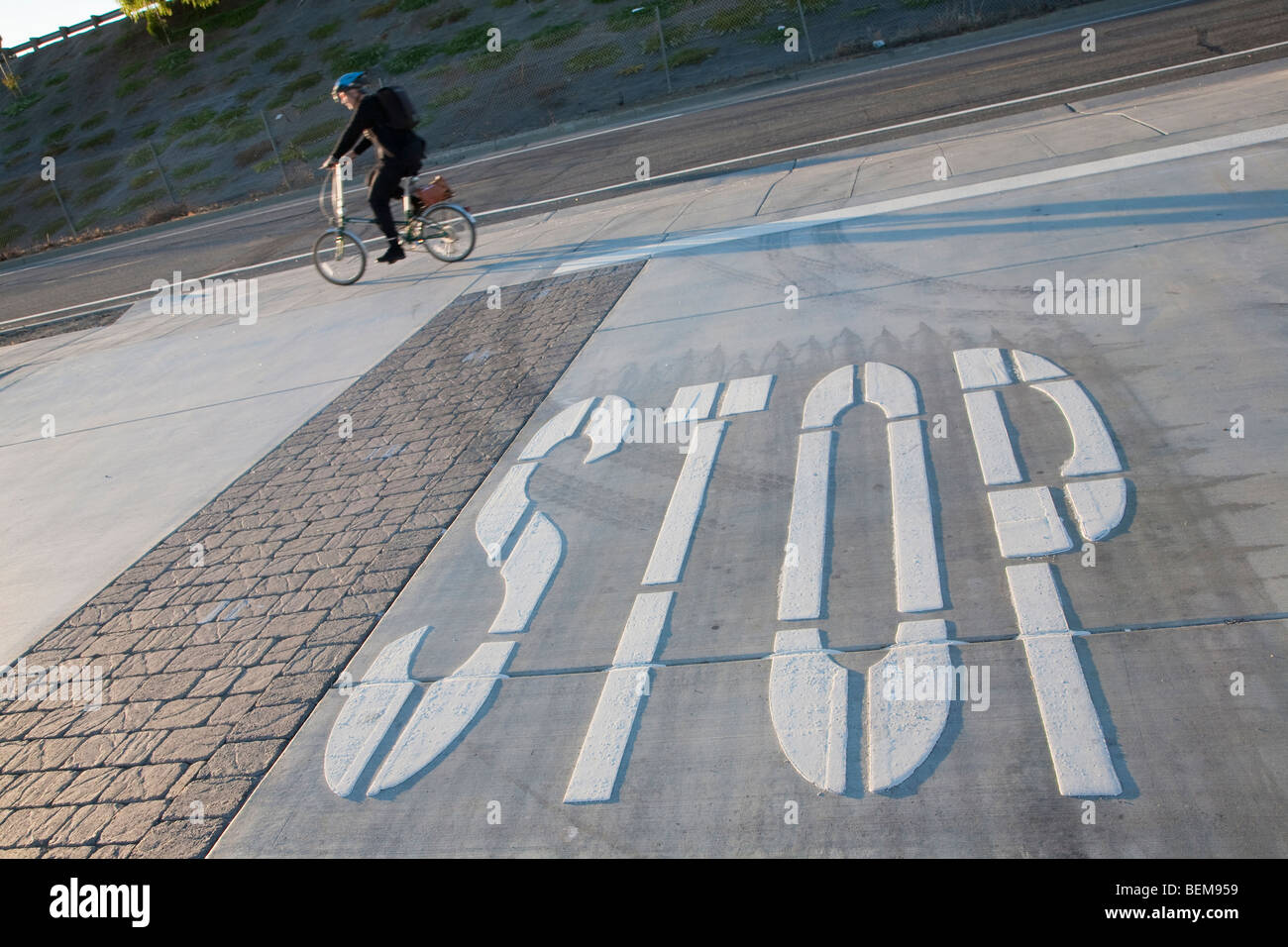 Bike stop sign hi-res stock photography and images - Alamy