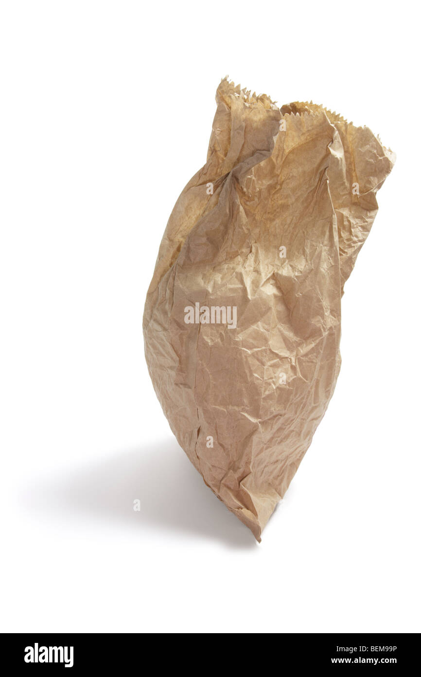 Crumpled Brown Paper Bag Stock Photo - Alamy
