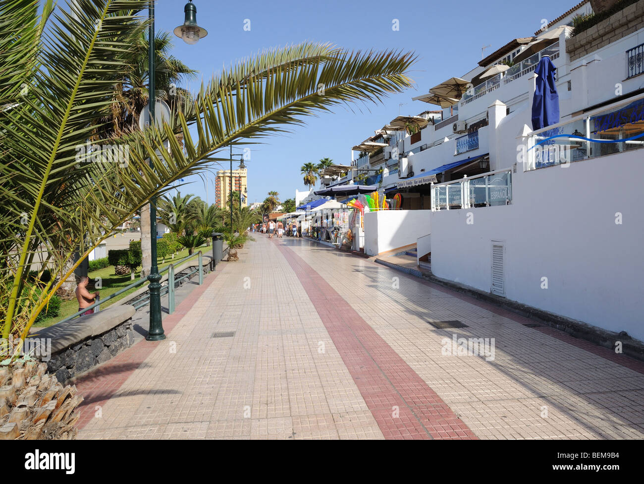 Promenade in Los Cristianos, Canary Island Tenerife, Spain Stock Photo ...
