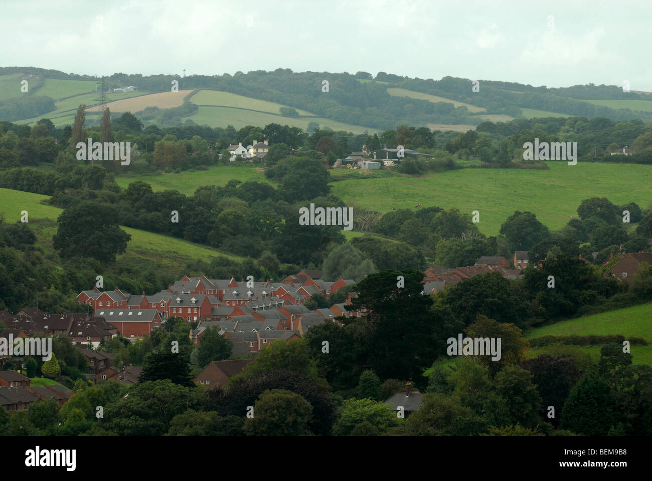 Exwick, Exeter, Devon UK, and surrounding fields and countryside Stock ...