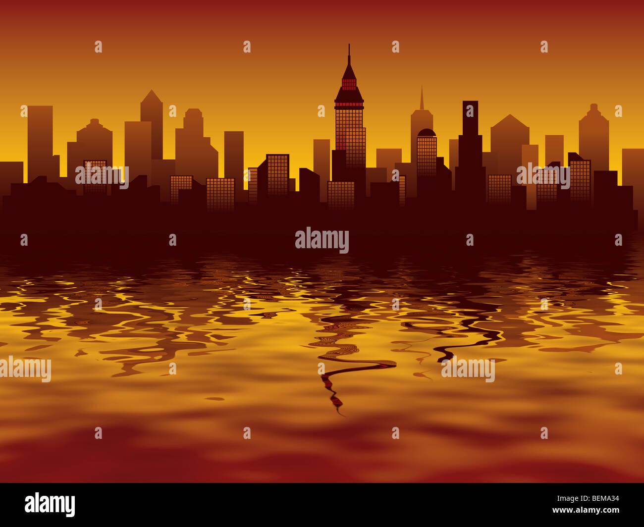 Skyline of modern city Stock Photo - Alamy