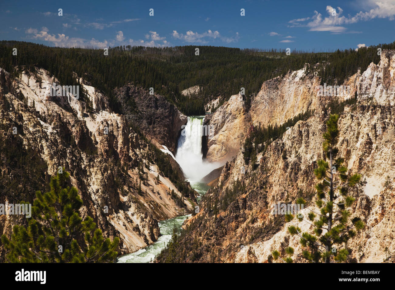 Lower Falls, Canyon Village, Yellowstone National Park, Wyoming, USA ...