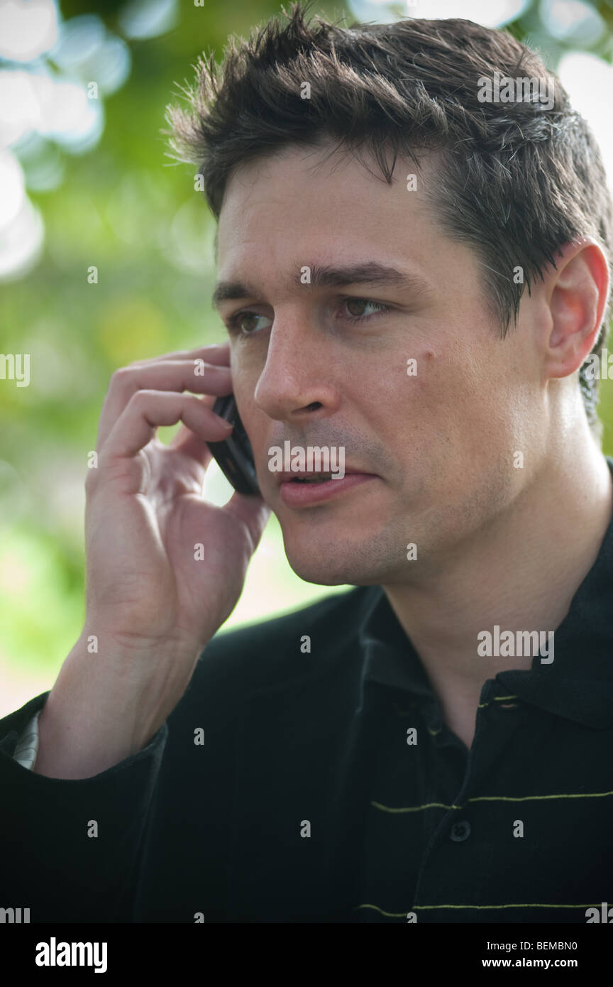 Man on a mobile phone Stock Photo - Alamy