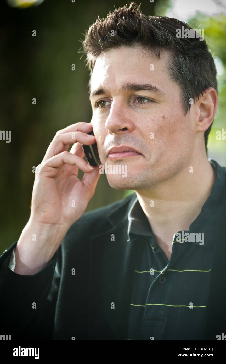 Man on a mobile phone Stock Photo - Alamy