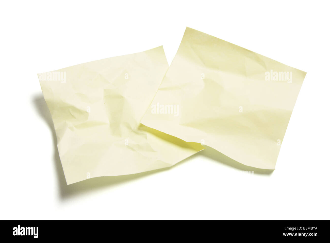 Crumpled Post It Note Papers Stock Photo - Alamy