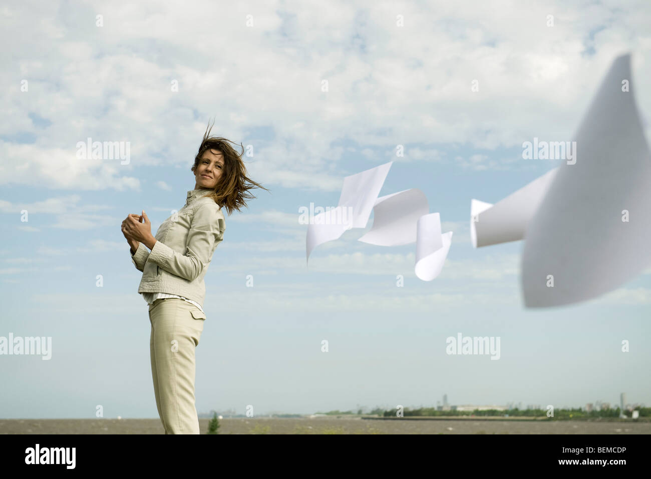 Papers Flying In The Wind