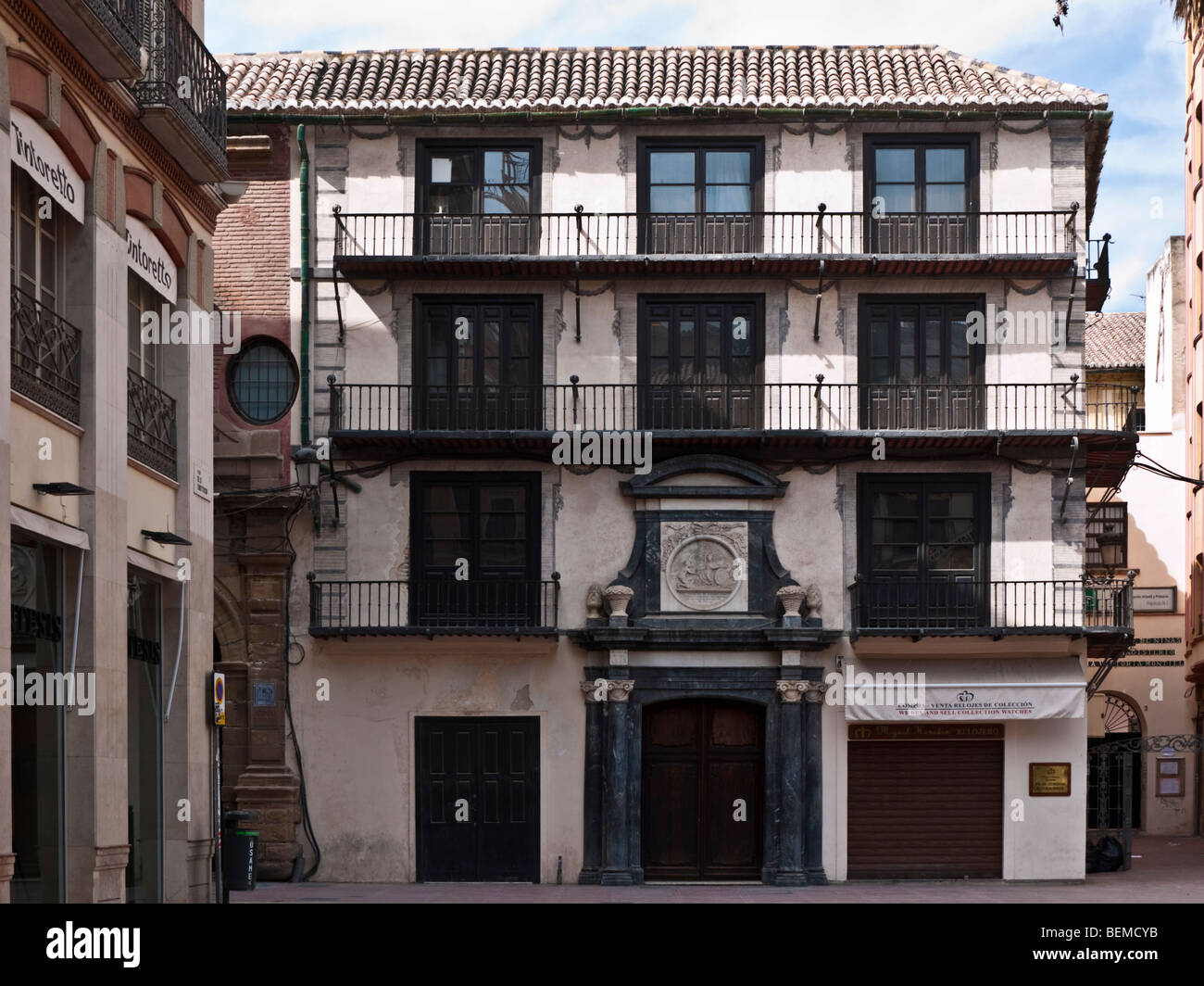 Old spanish building in the 16th century square of the Plaza de la ...