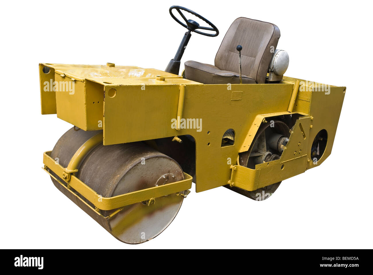 Mini road roller isolated on the white background Stock Photo - Alamy