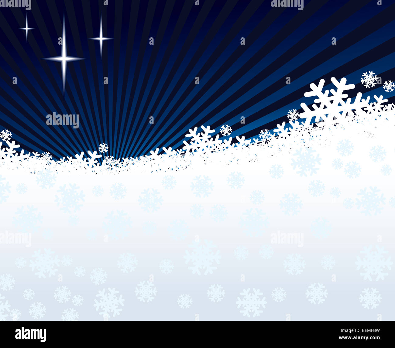 Winter night background, shining stars and white snow Stock Photo - Alamy