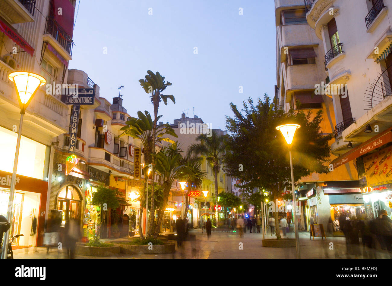 Rue du Prince Moulay Abdellah, Casablanca, Morocco, Africa Stock Photo ...