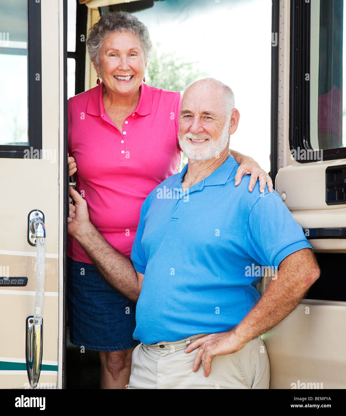Senior woman driving motor home hi-res stock photography and images - Alamy