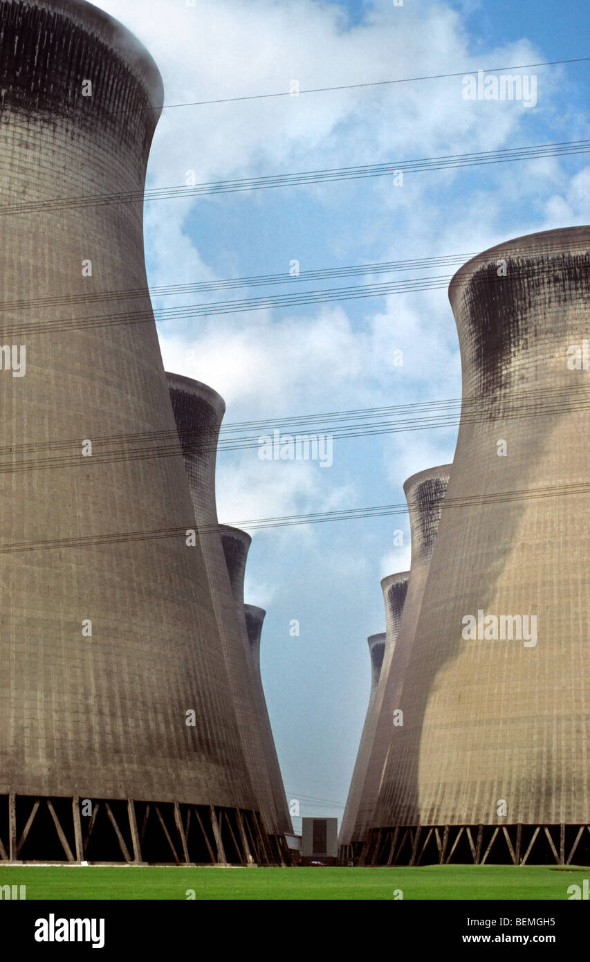 Rows of cooling towers of power station in England, UK Stock Photo - Alamy