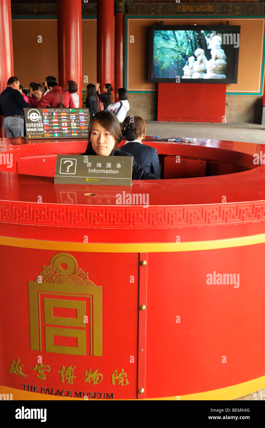 An information counter at the Forbidden City Palace Museum, Beijing CN ...