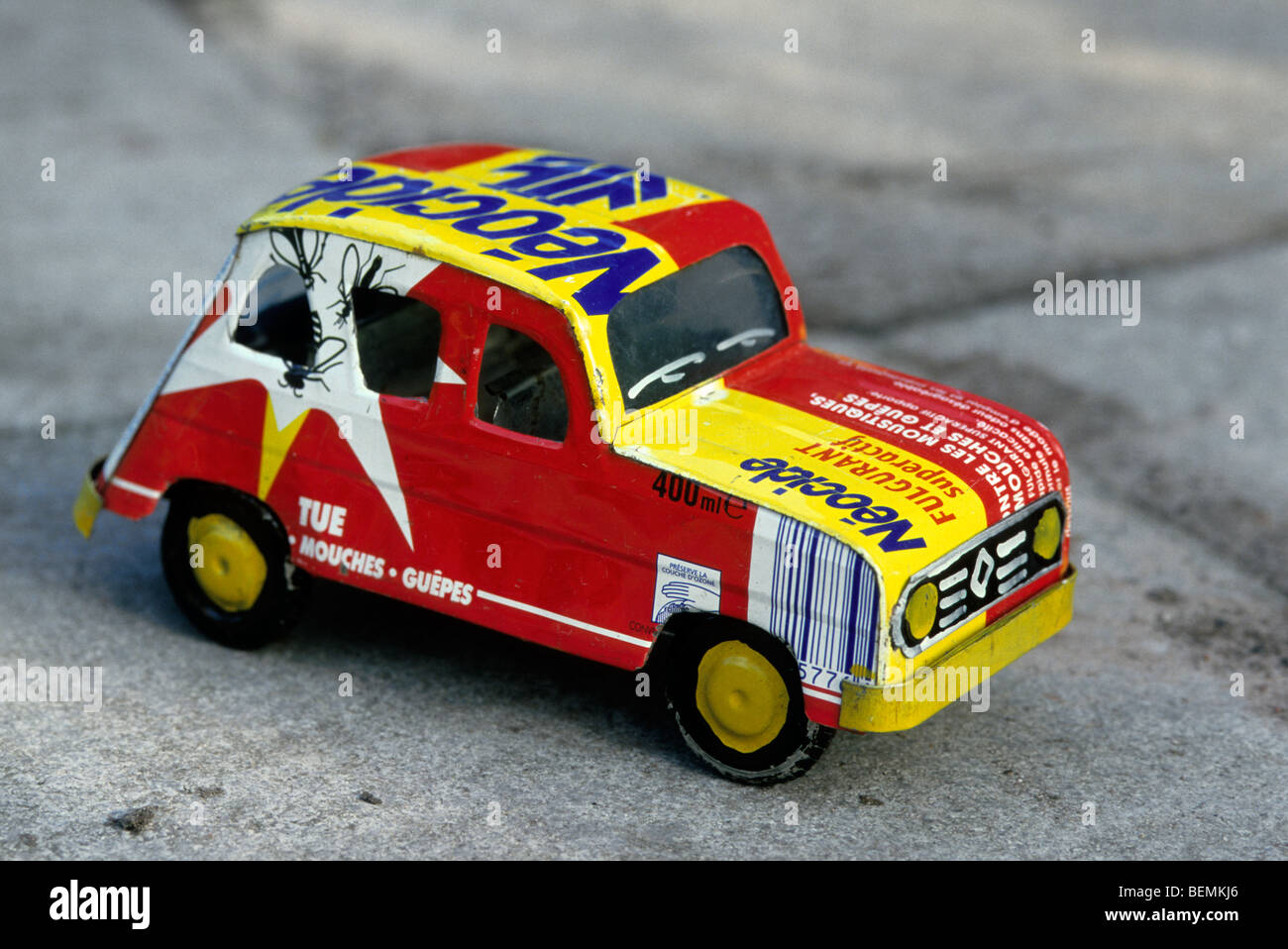 African toy car made from recycled aerosol cans Stock Photo - Alamy