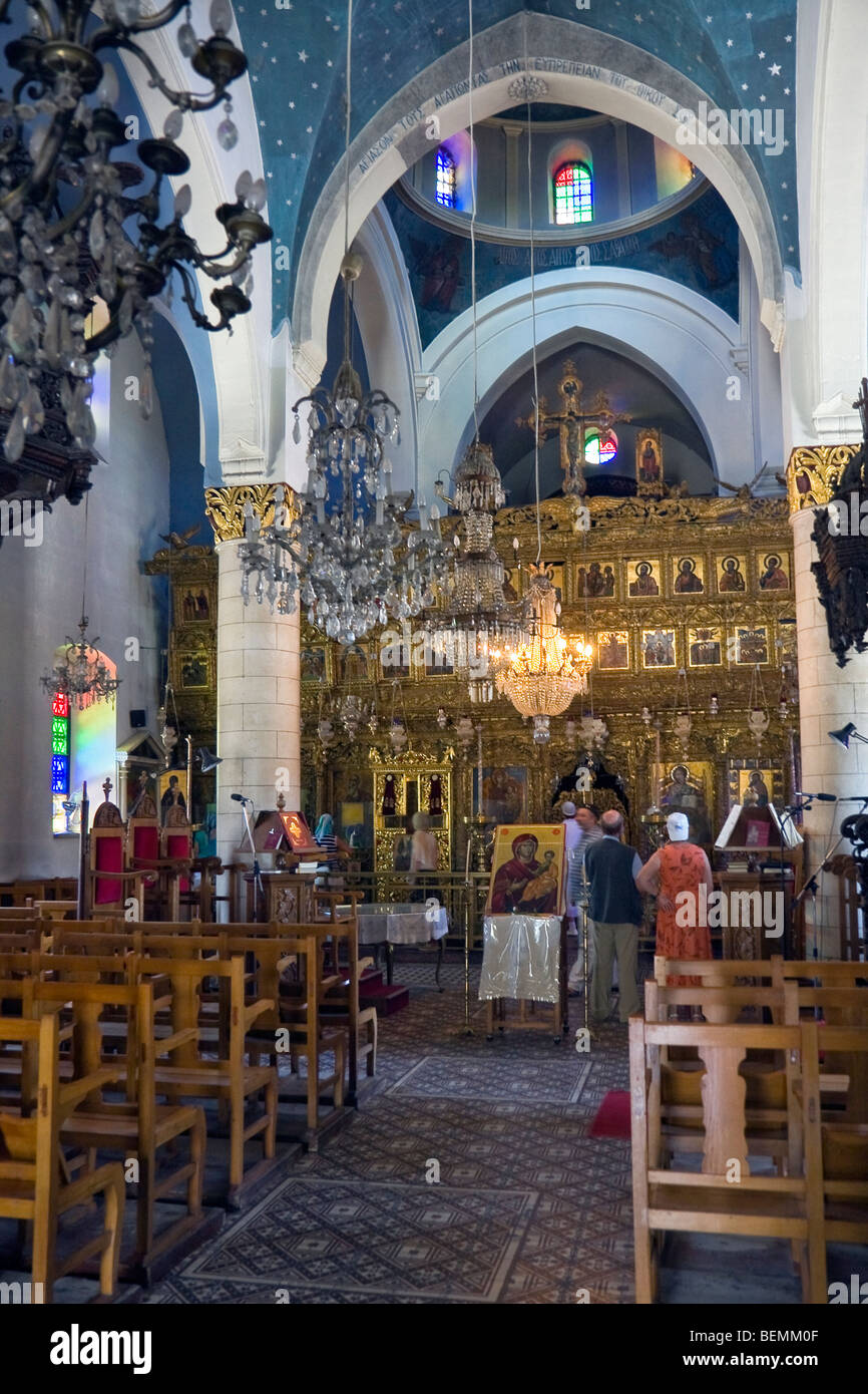 Interior view of the Greek-Orthodox church in Lefkara, Cyprus Stock ...