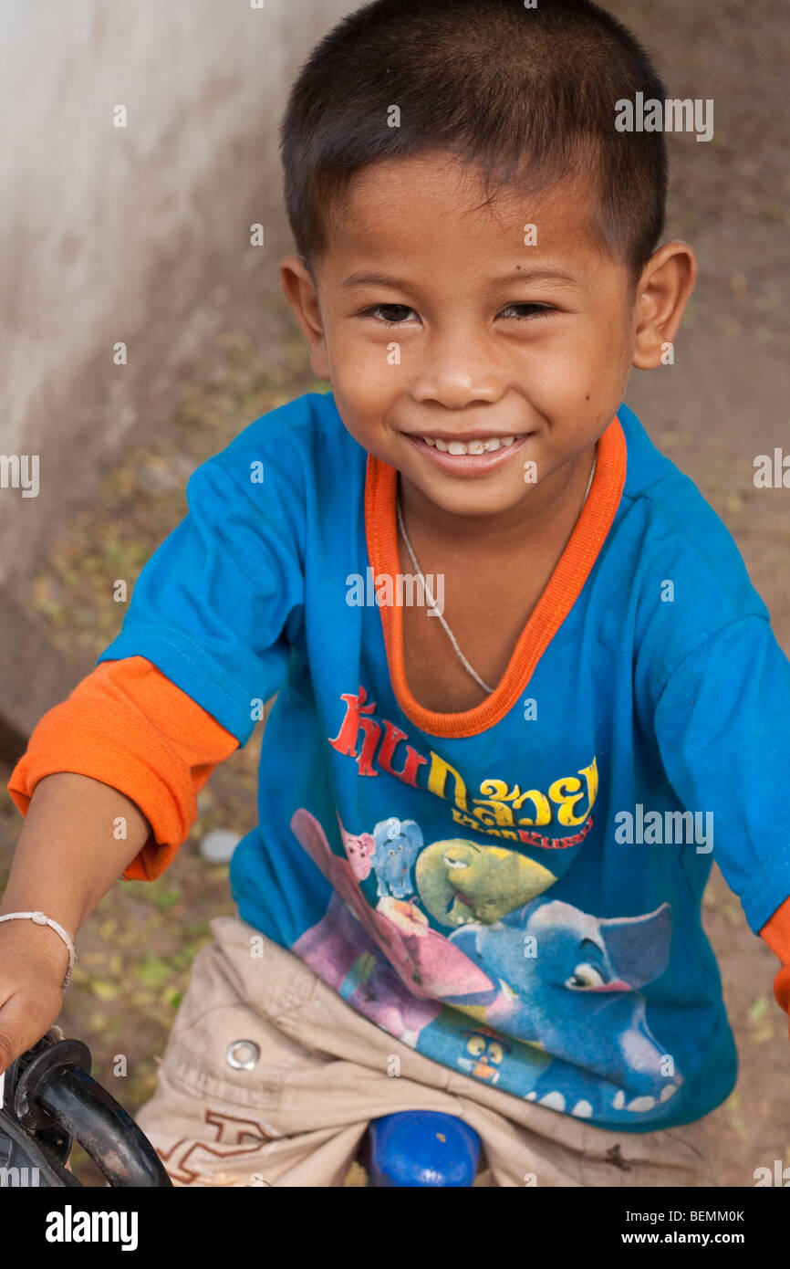Young Laotian kid on Don Det Island, Laos Stock Photo - Alamy