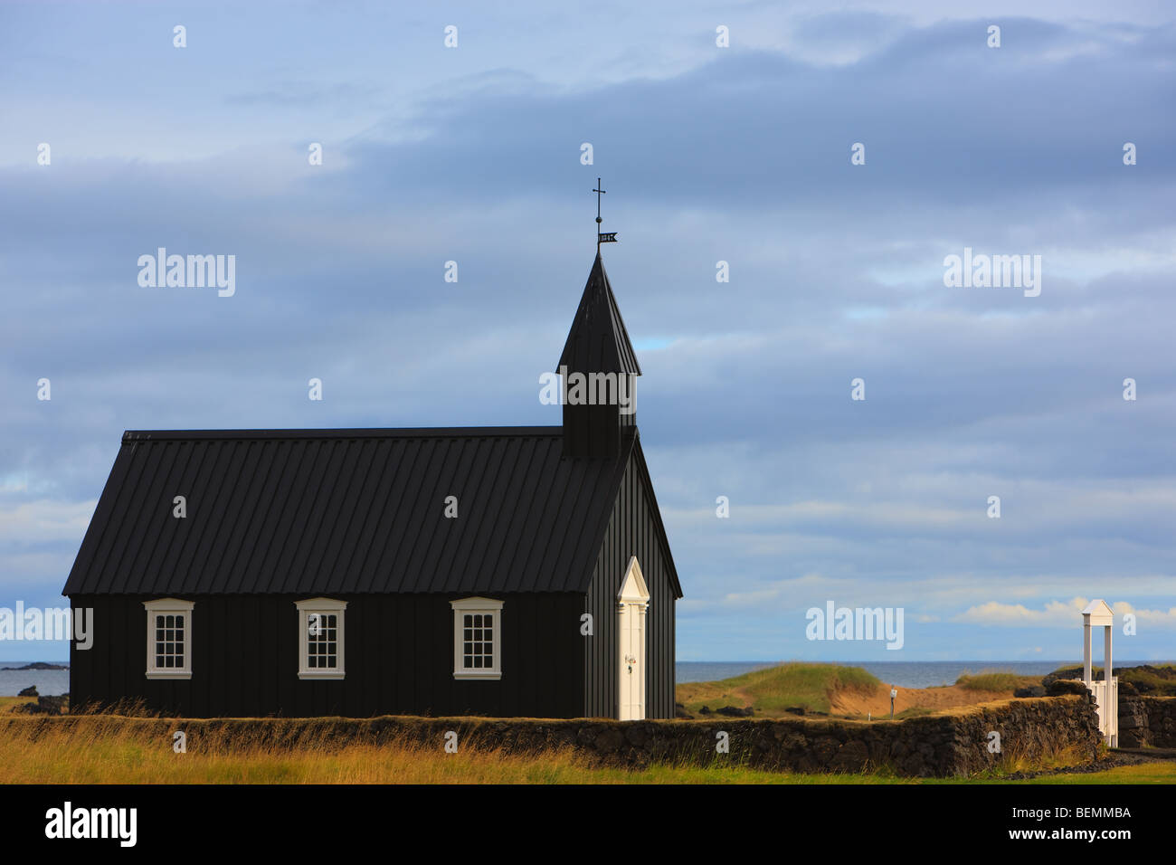 Black Church at Budir, Iceland Stock Photo - Alamy
