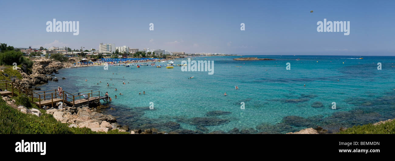 Stitched panoramic photo of Fig Tree Bay, Protaras, Cyprus Stock Photo ...