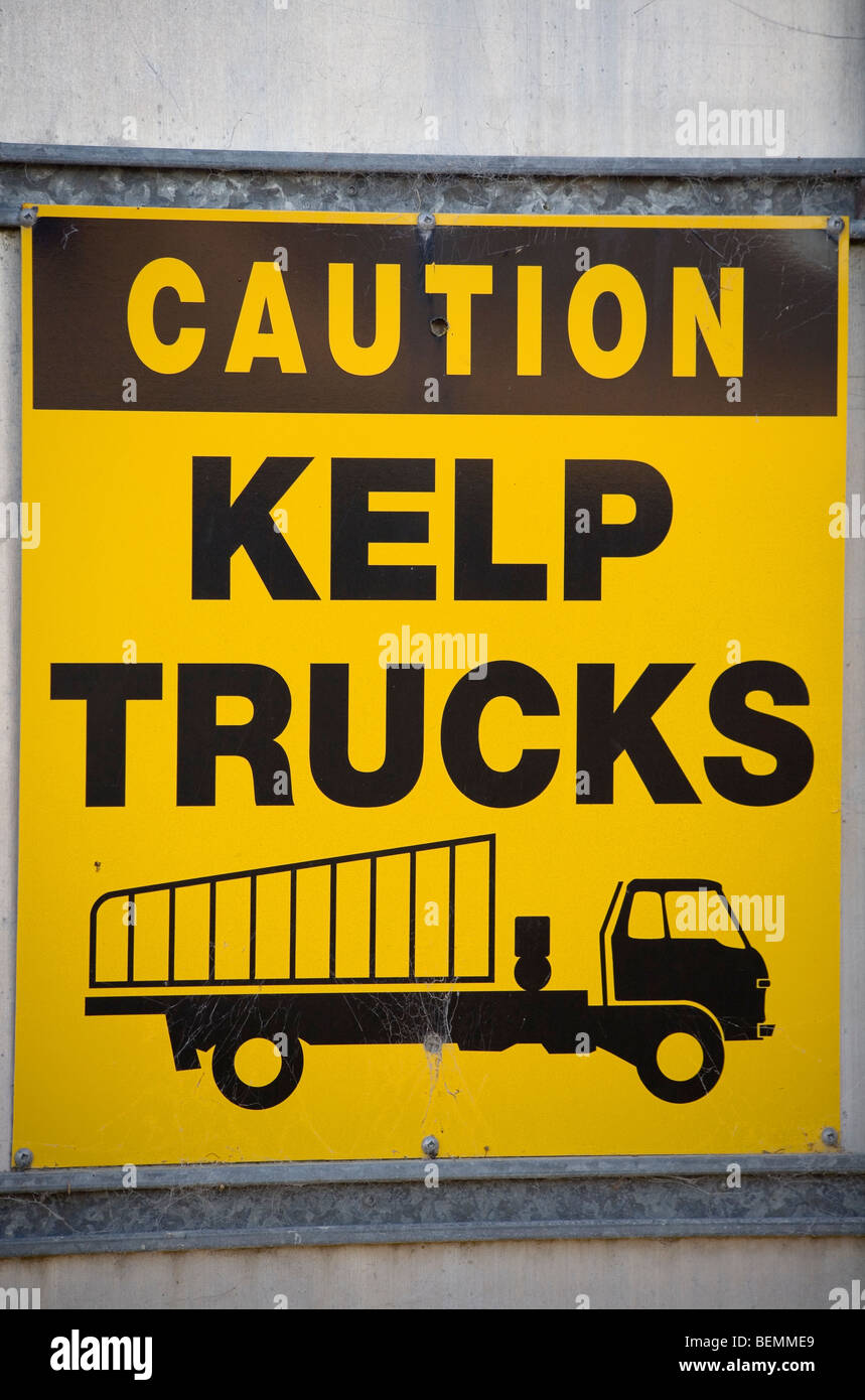 Kelp truck road sign Stock Photo - Alamy