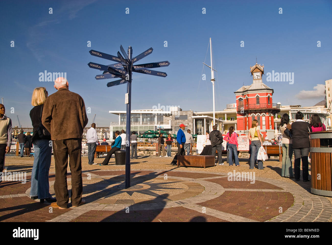 People in the streets of the waterfront. Cape Town, South Africa ...