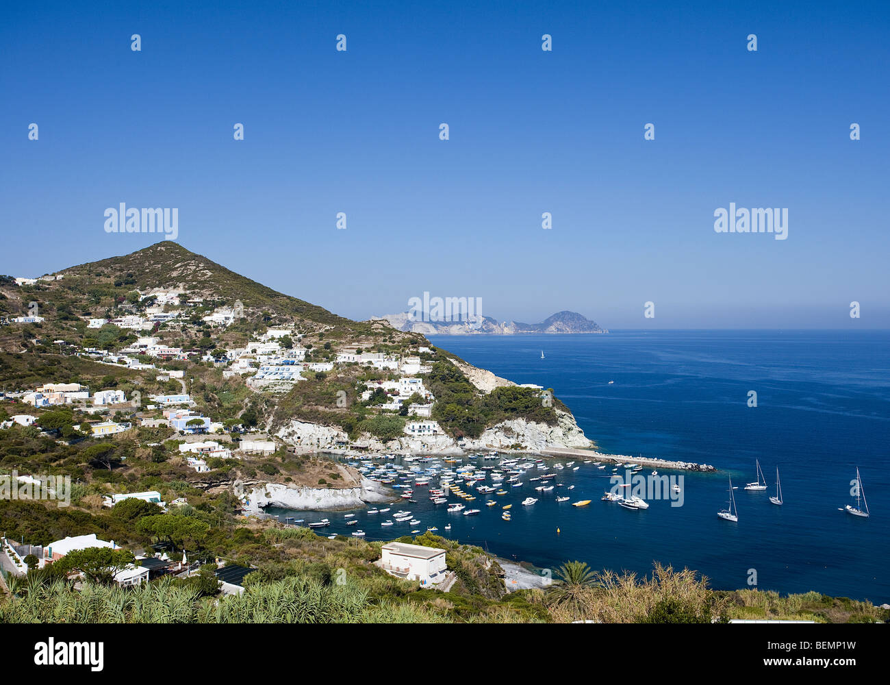 Ponza Island, italy, Palmarola island in the background Stock Photo - Alamy
