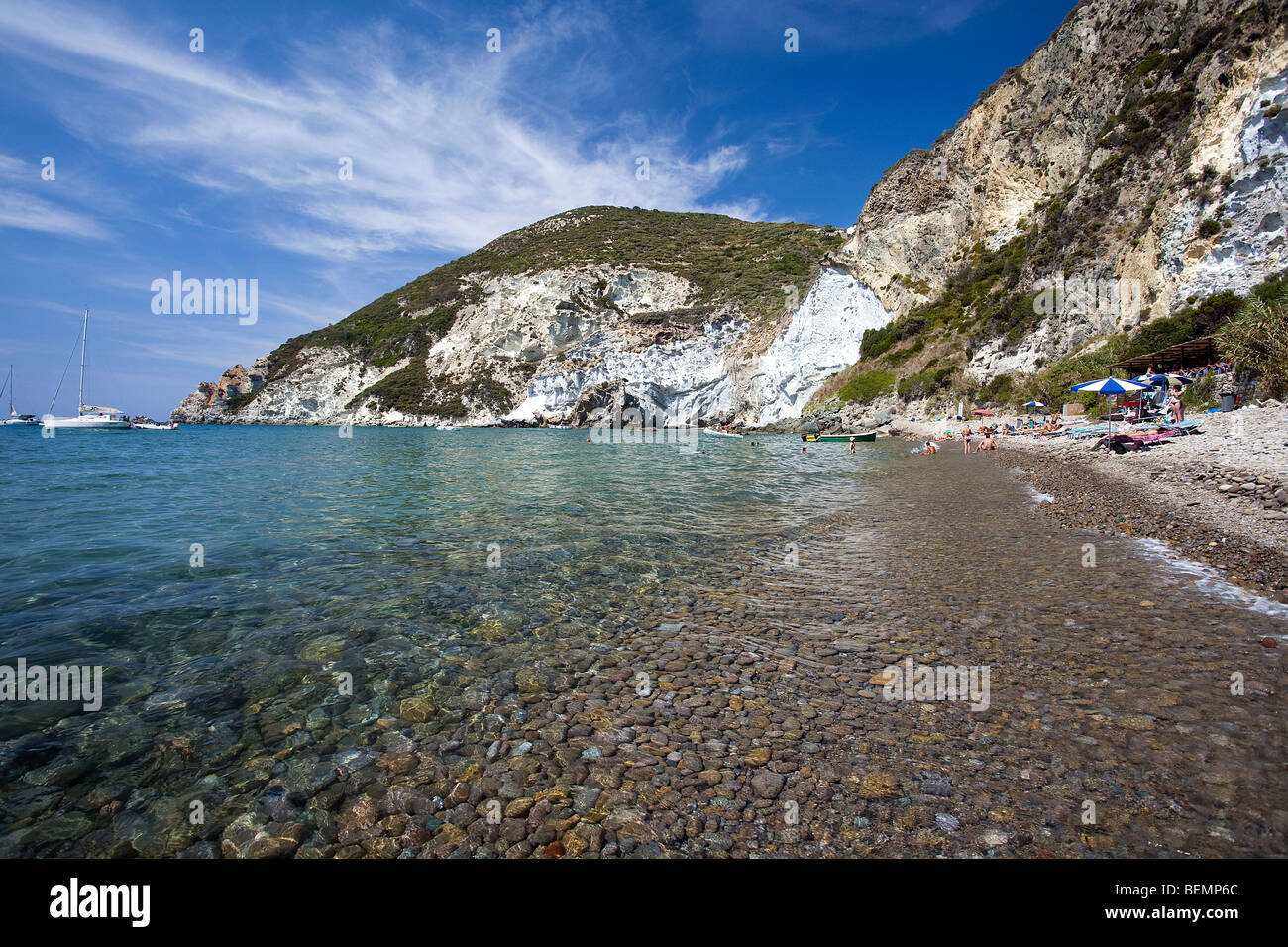Lucia beach, Ponza island, italy, Summer scene of a Mediterranean ...