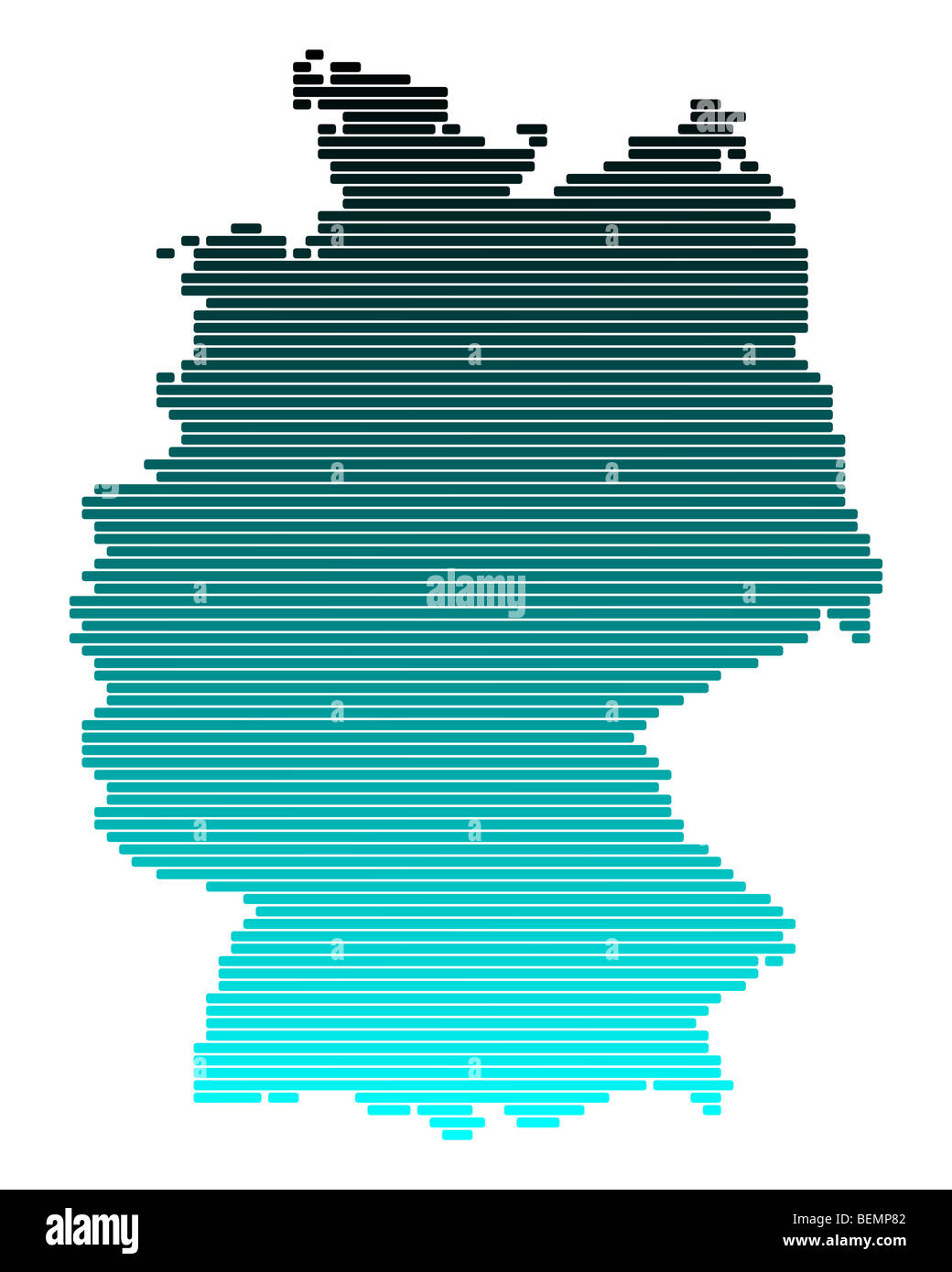 Map of Germany in broad lines Stock Photo - Alamy