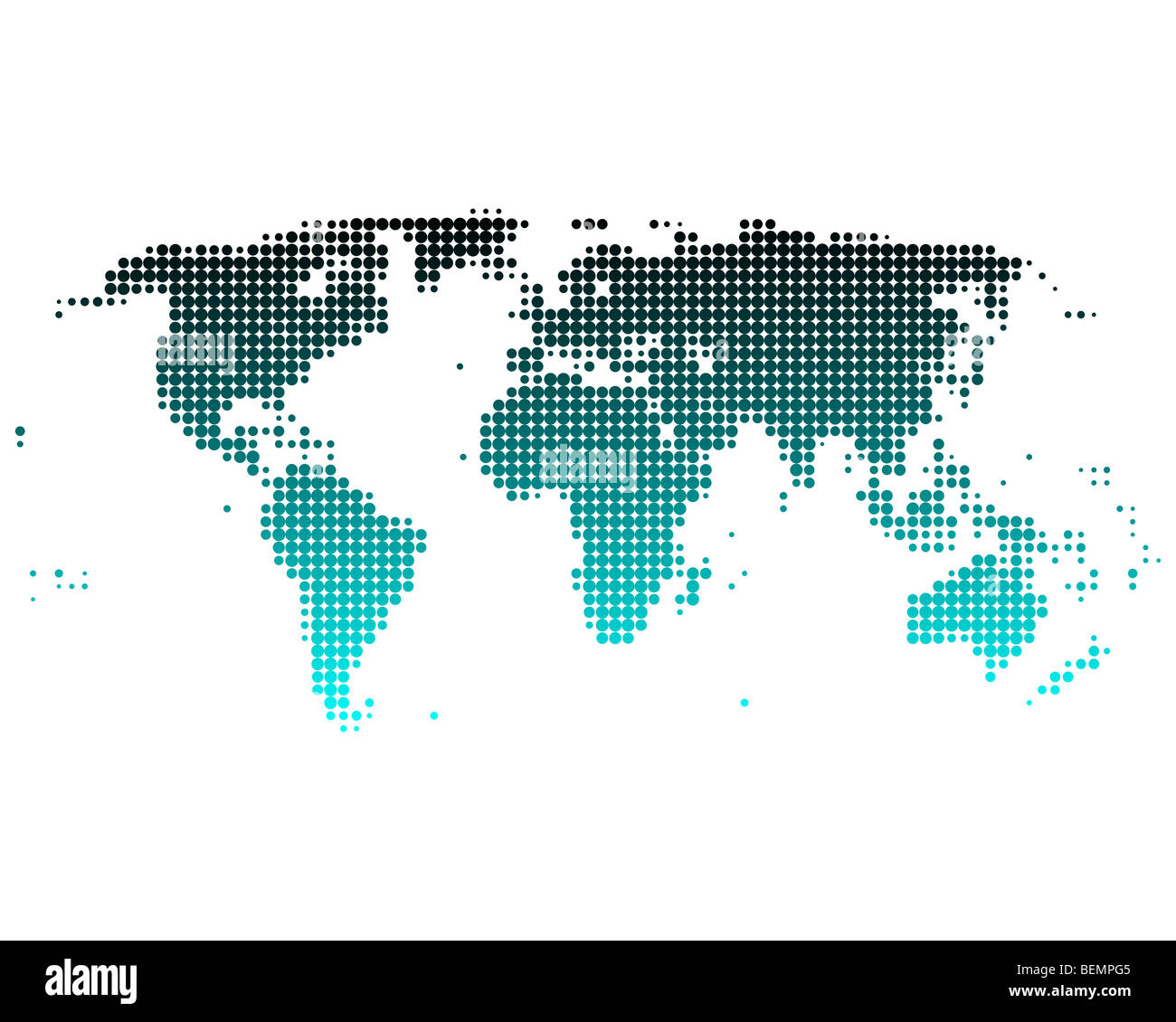 World map blue round dots Cut Out Stock Images & Pictures - Alamy