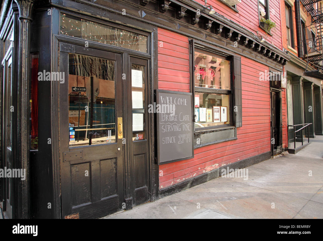 The Bridge Cafe, one of the oldest buildings in New York Stock Photo ...
