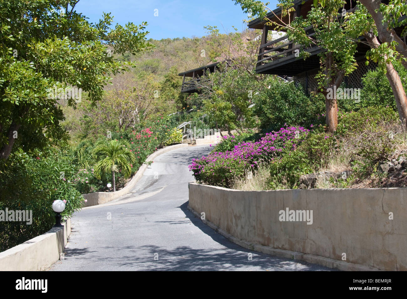Hillside walkway at Bitter End Stock Photo - Alamy