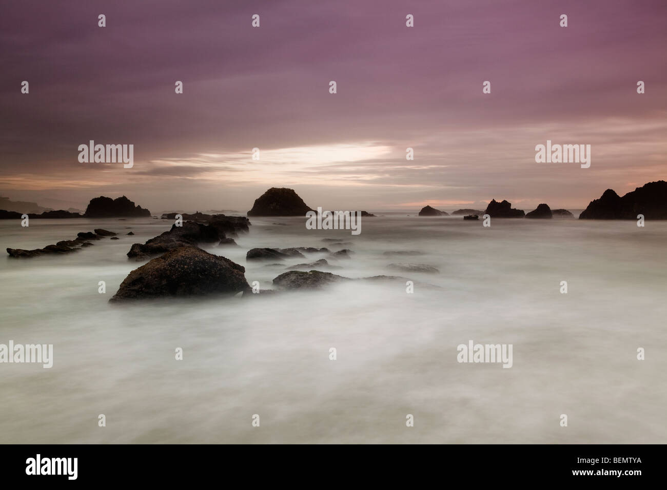 View of Beach, Surf and Rock Formations, Seal Rock, Oregon Coast ...