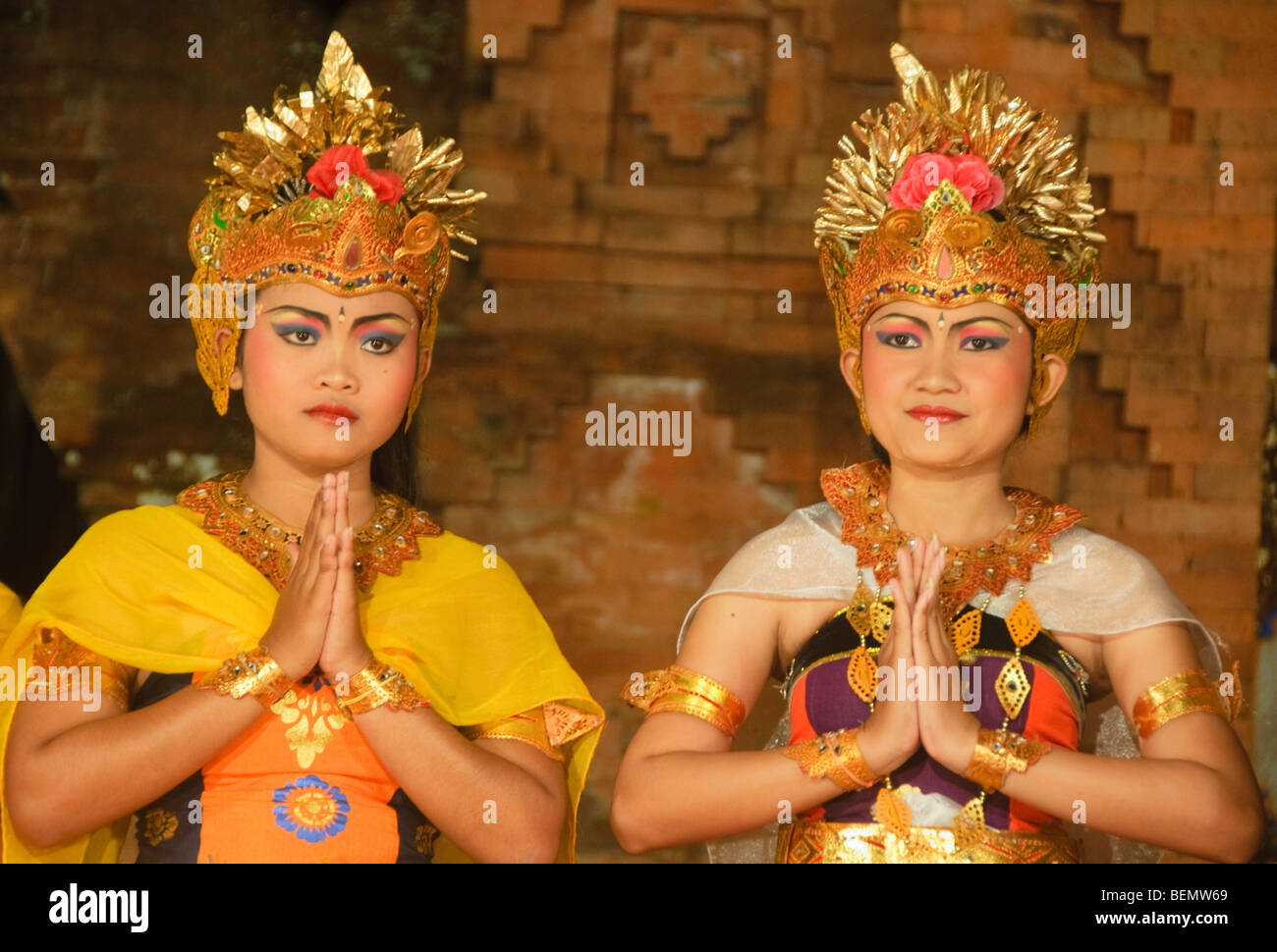 performers giving thanks at a traditional Barong and Kris dance in Bali ...