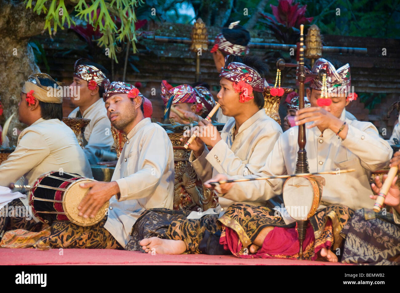gamelan orchestra playing during a Barong and Kris performance in Bali ...